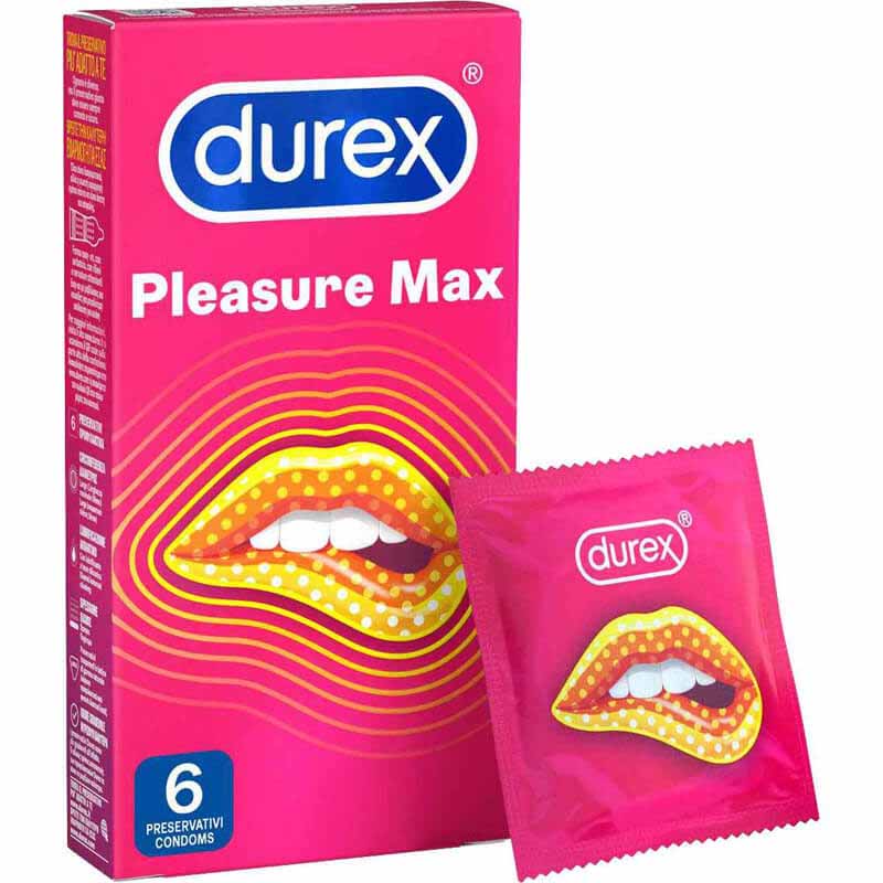 Durex Προφυλακτικά Με Κουκίδες και Ραβδώσεις Pleasuremax 6 τεμάχια ...